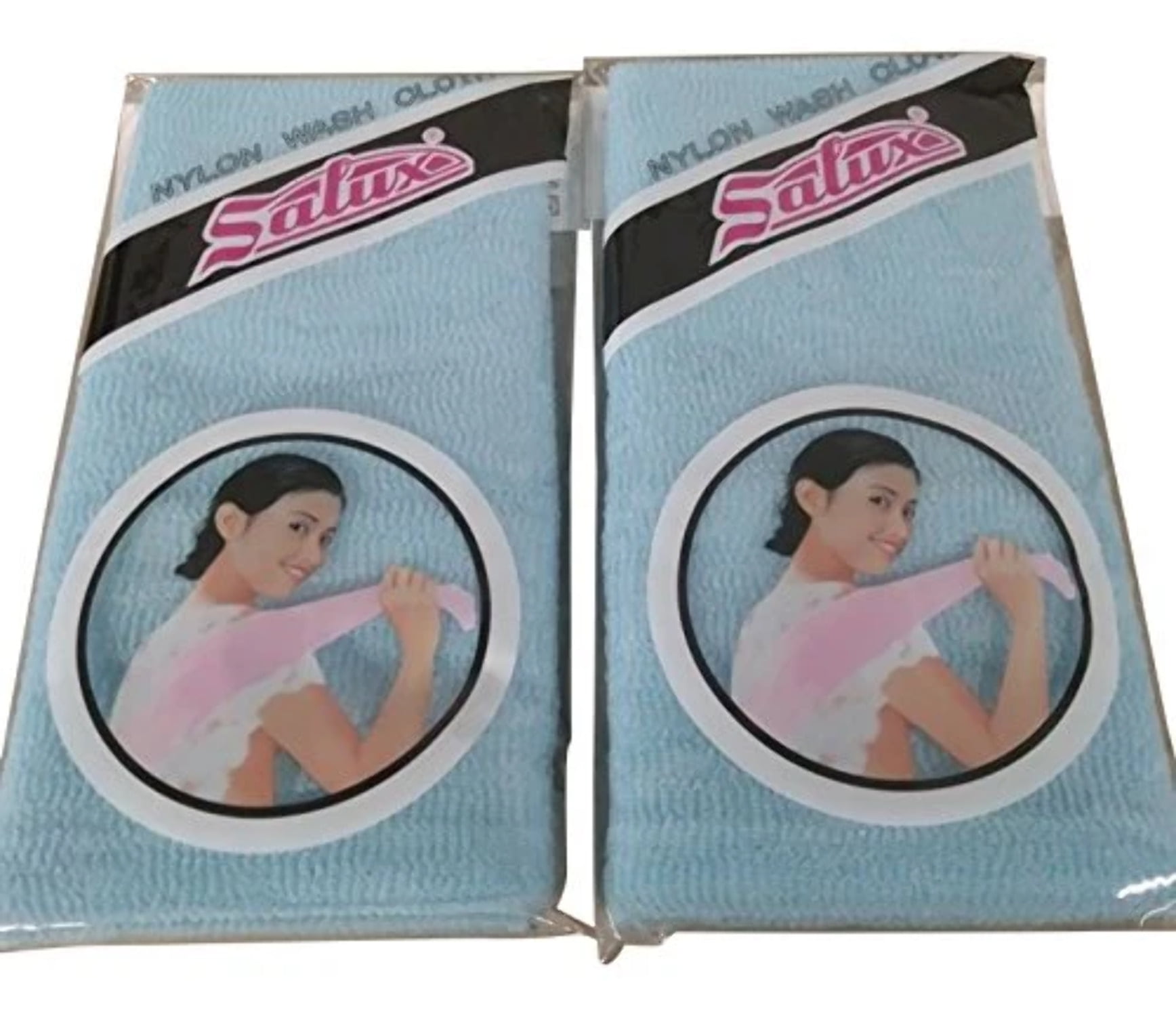 SALUX Nylon Japanese Beauty Skin Bath Wash Cloth/Towel - Blue 2 PACK ...