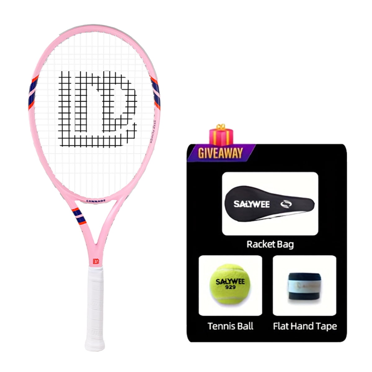 SALYWEE 27 Inch Tennis Racket Set for Adult, Light Weight Beginner ...