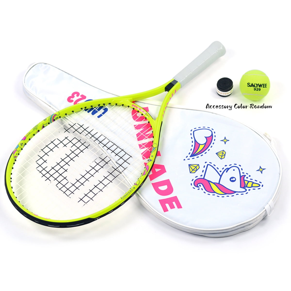 SALYWEE Aluminum Carbon Luminous Tennis Racket, Cartoon Pattern Tennis ...