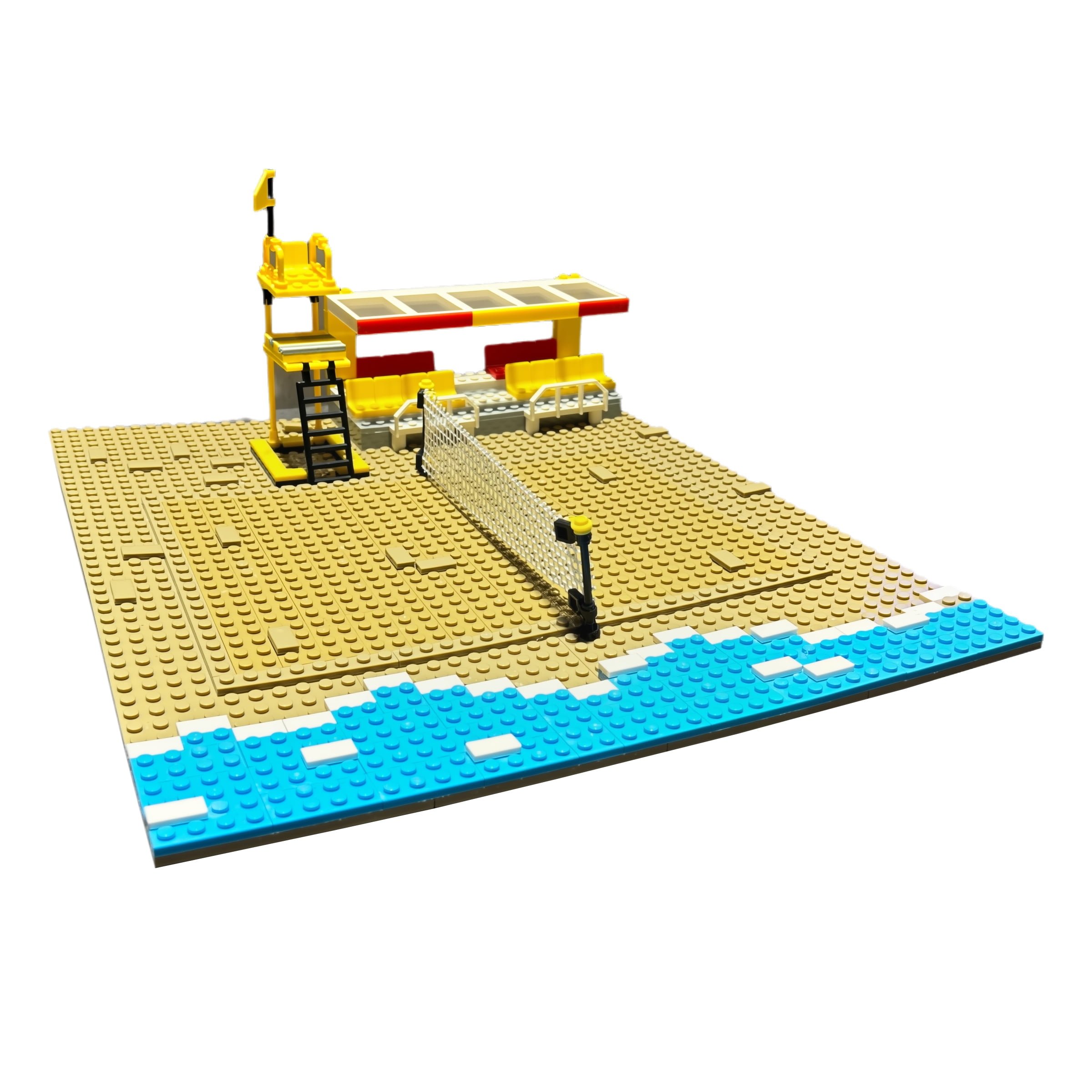 SALYWEE Beach Volleyball Court 380+pcs Micro Building Blocks Desktop ...