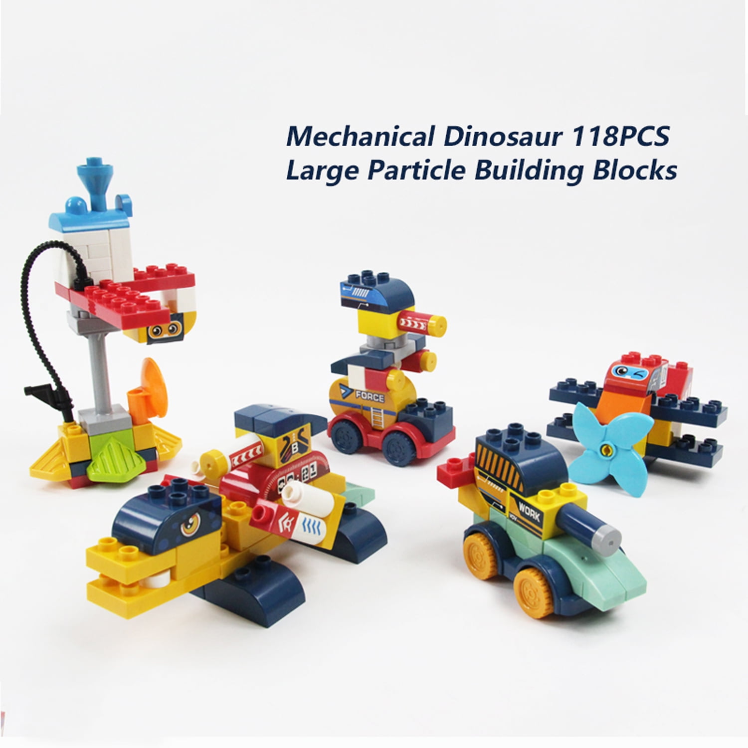 SALYWEE Large Particle DIY Building Blocks Toy Set (118PCS) - 5 Shapes ...