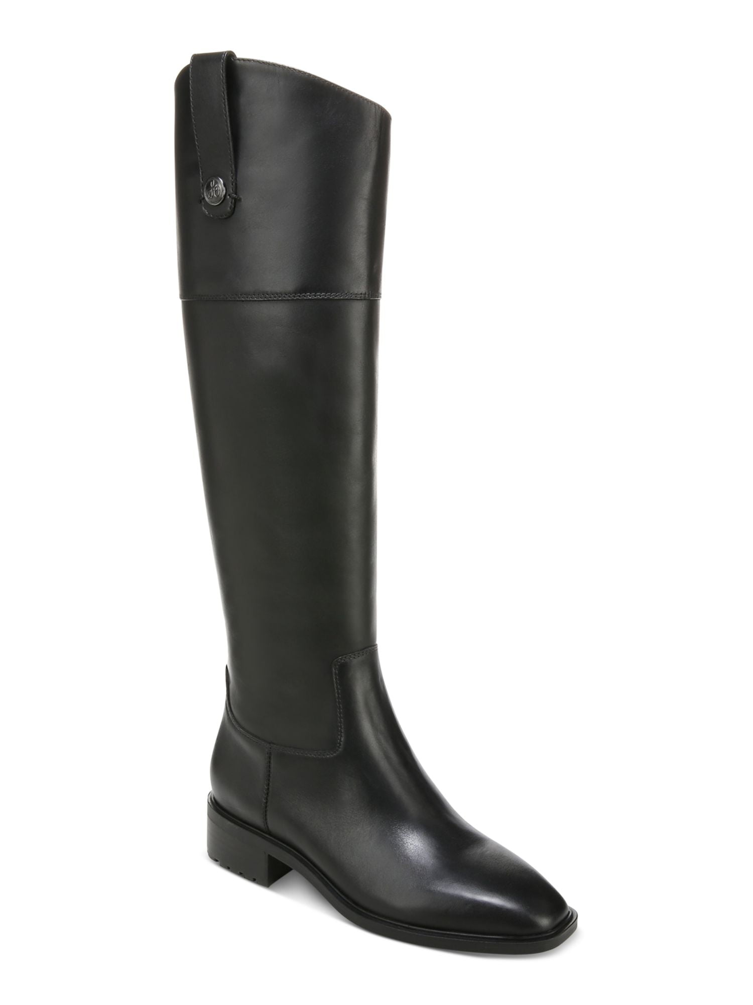 SAM EDELMAN Womens Black Goring Pull Tab Button Detail Asymmetrical ...