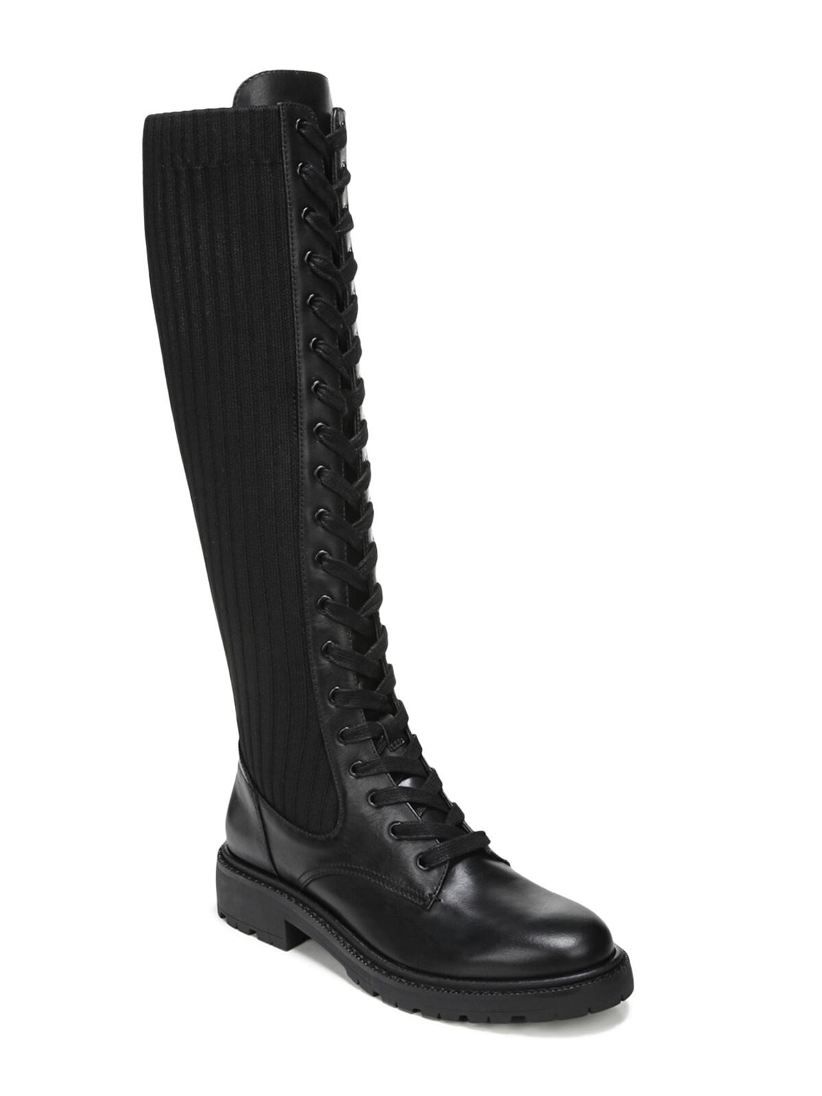 SAM EDELMAN Womens Black Knit Stretch Lug Sole Lila Round Toe Block ...