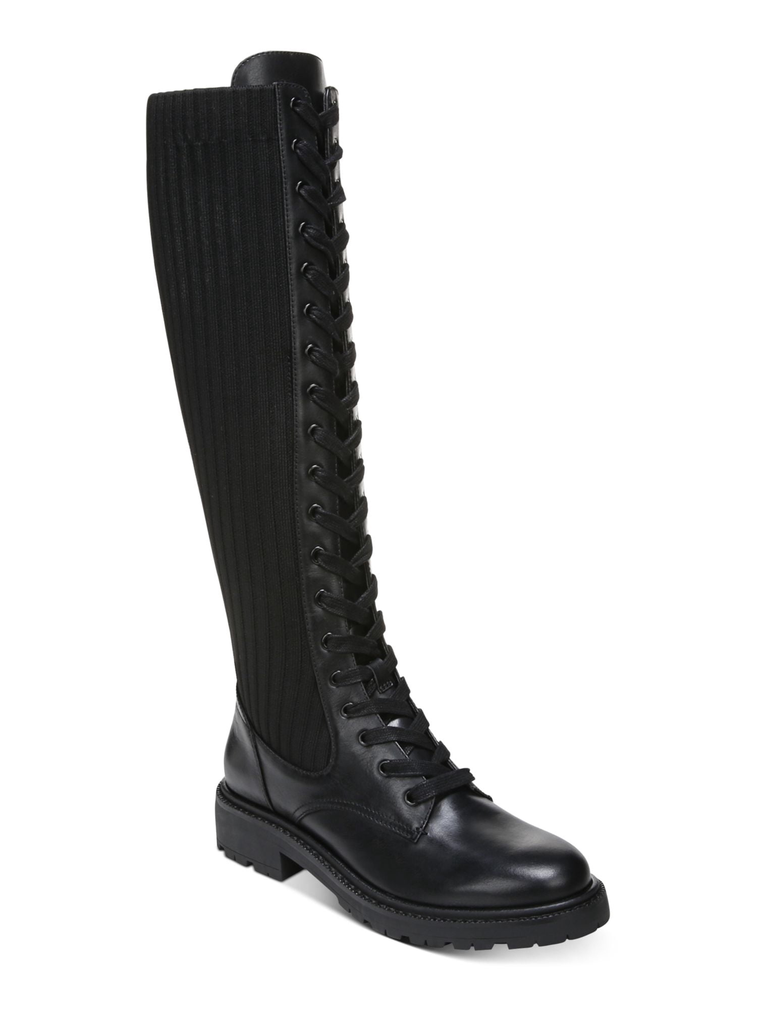 SAM EDELMAN Womens Black Knit Stretch Lug Sole Lila Round Toe Block ...