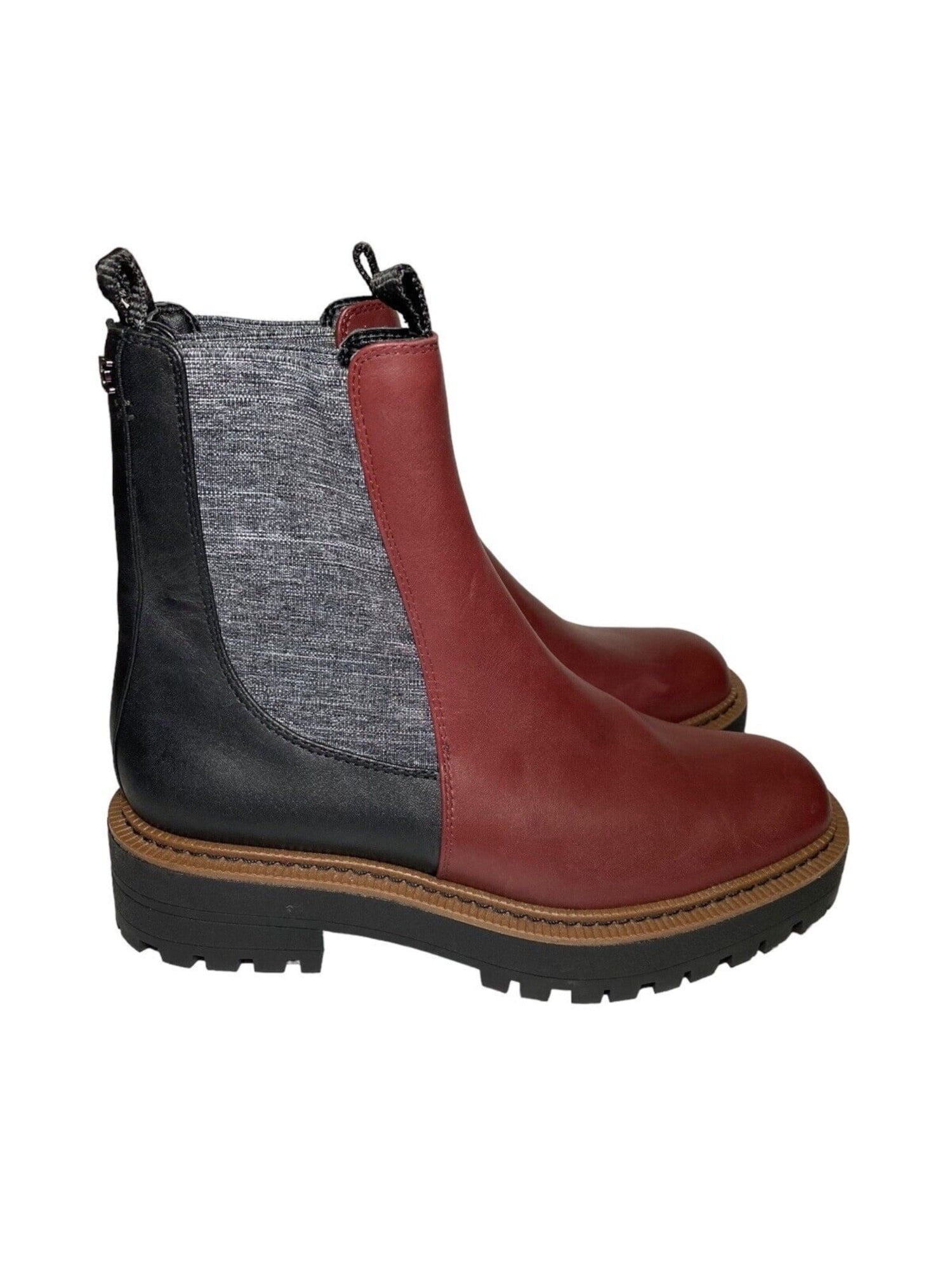 SAM EDELMAN Womens Brown Colorblock Pull Tab Lug Sole Goring Waterproof ...