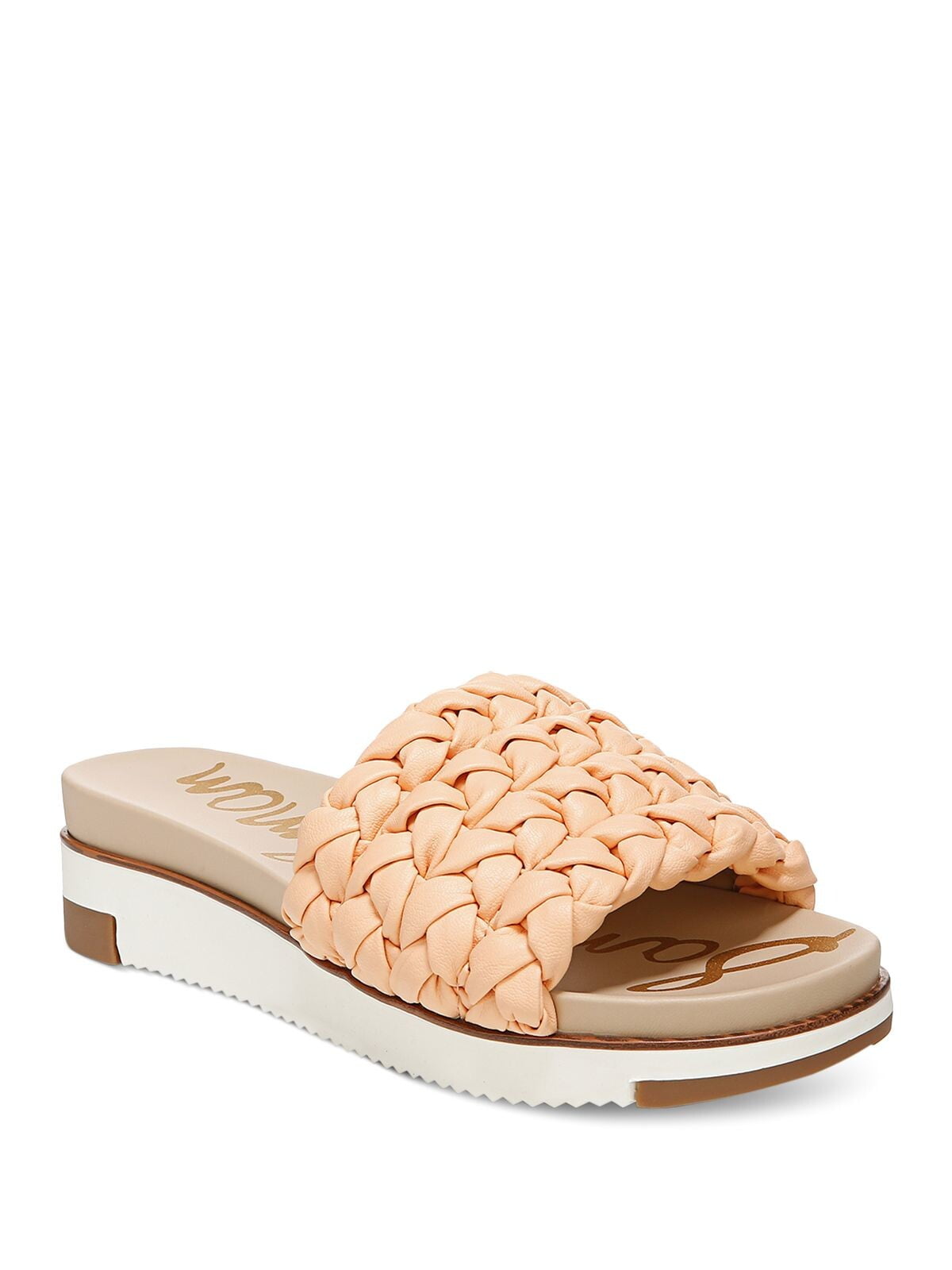 SAM EDELMAN Womens Pink Braided Comfort Ainslie Round Toe Wedge Slip On ...