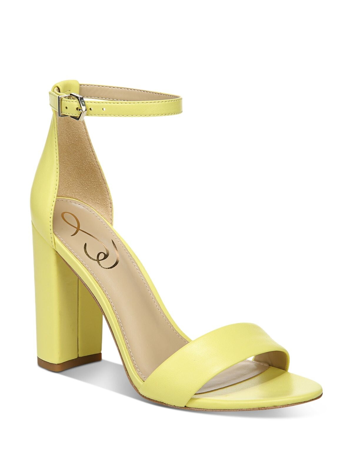 SAM EDELMAN Womens Yellow Padded Logo Back Detail Adjustable Strap ...