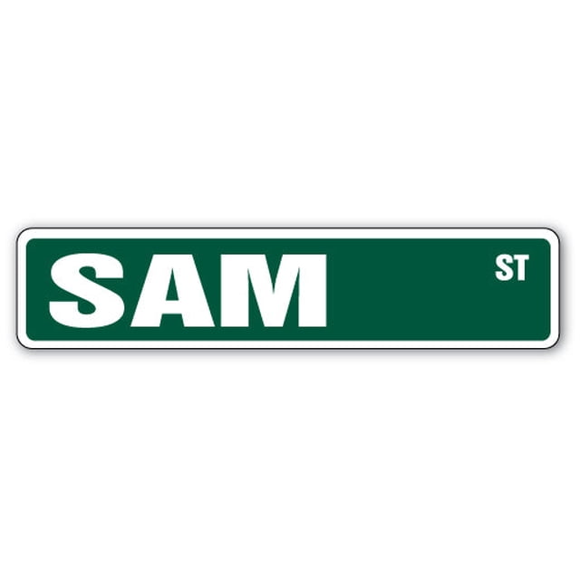 SAM Street Sign Childrens Name Room Sign | Indoor/Outdoor | 30" Wide ...