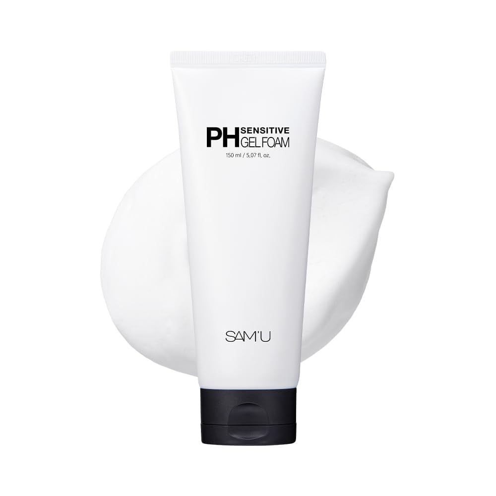 SAM'U PH Sensitive Gel Foam Cleanser | Korean Hydrating Face Wash with Hyaluronic Acid ...