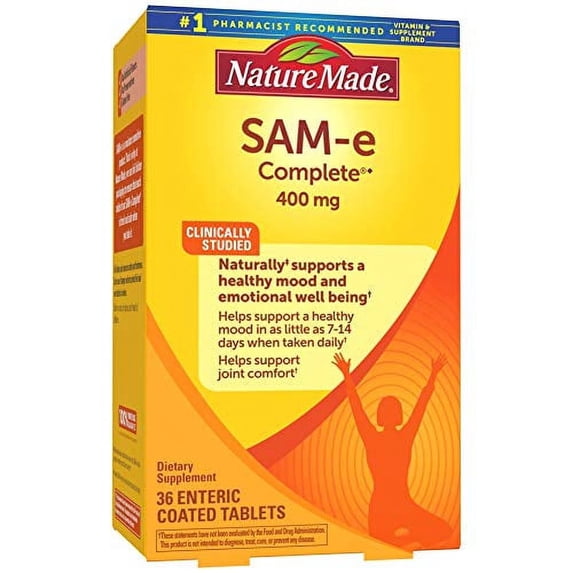 Nature Made SAM-e Complete 400 mg Tablets, Dietary Supplement for Mood ...