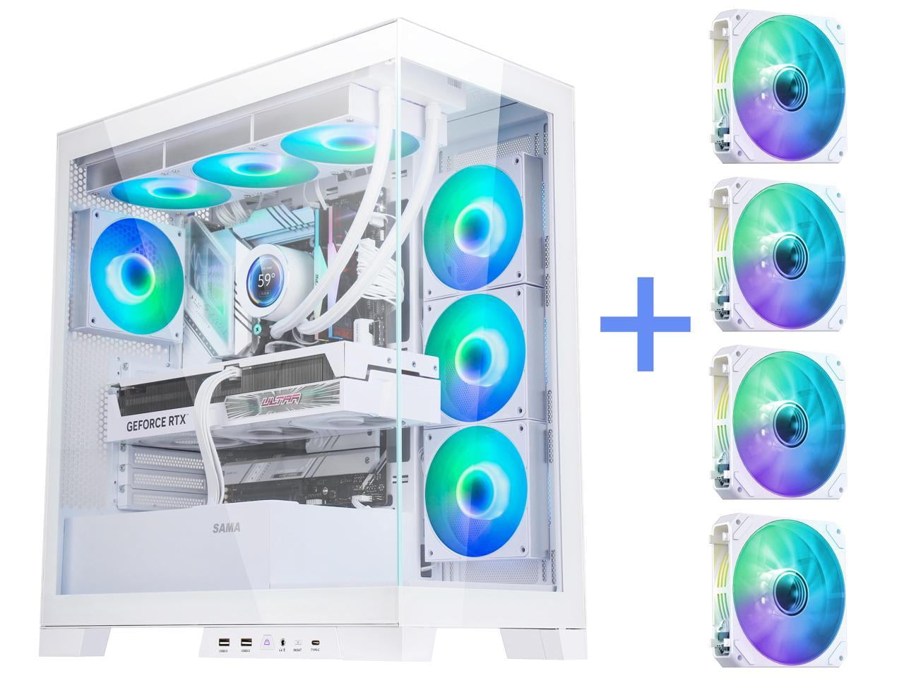 SAMA 4503 Tempered Glass ATX Mid Tower Computer Case,Support Back-plug ...