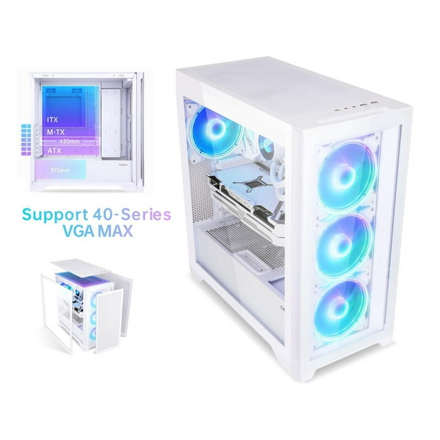 SAMA ATX Case 4501 White Computer case ARGB MICRO-ATX Tower with Four ...
