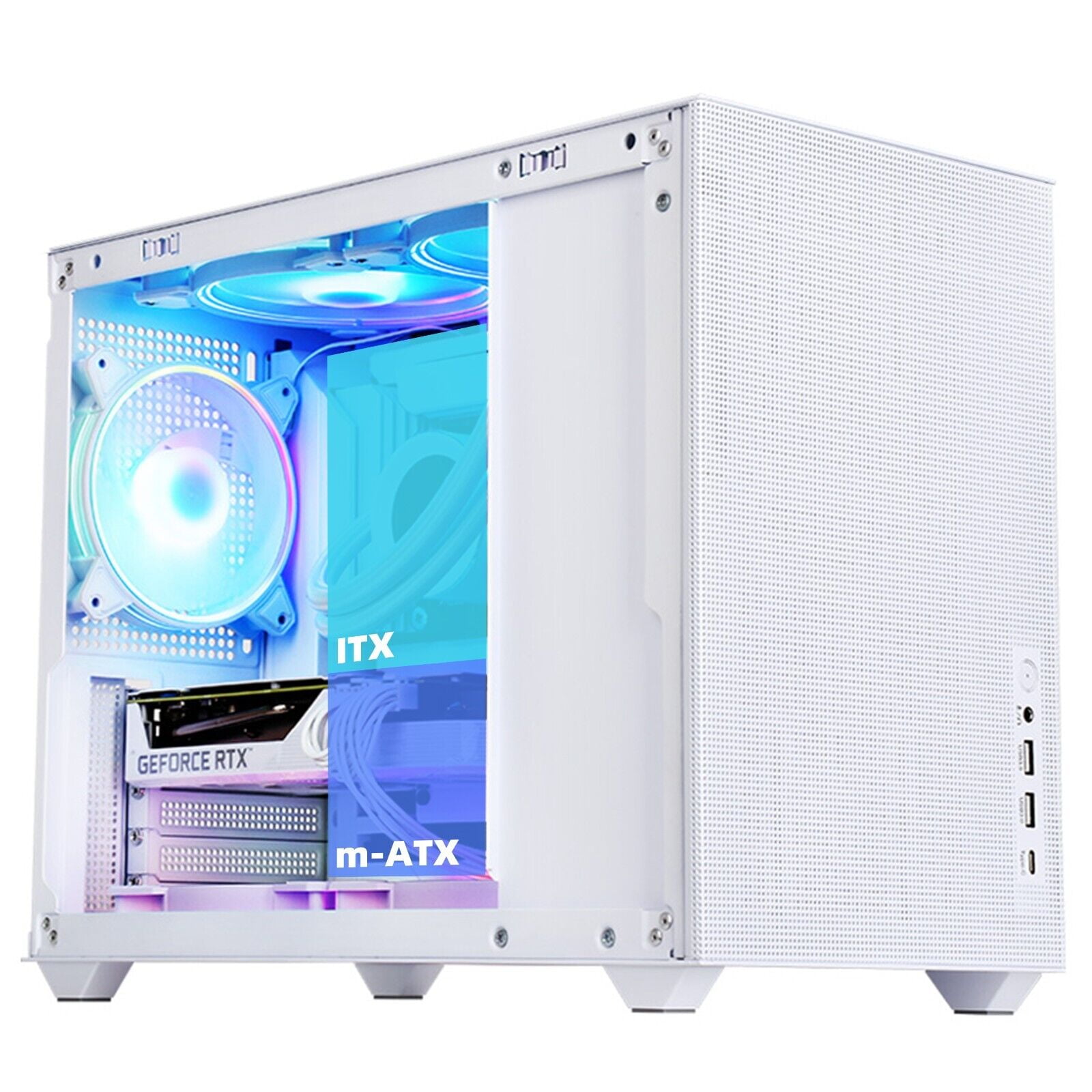 SAMA IM01PRO White DIY Iron Mesh Panel Micro ATX Tower Computer Case PC ...