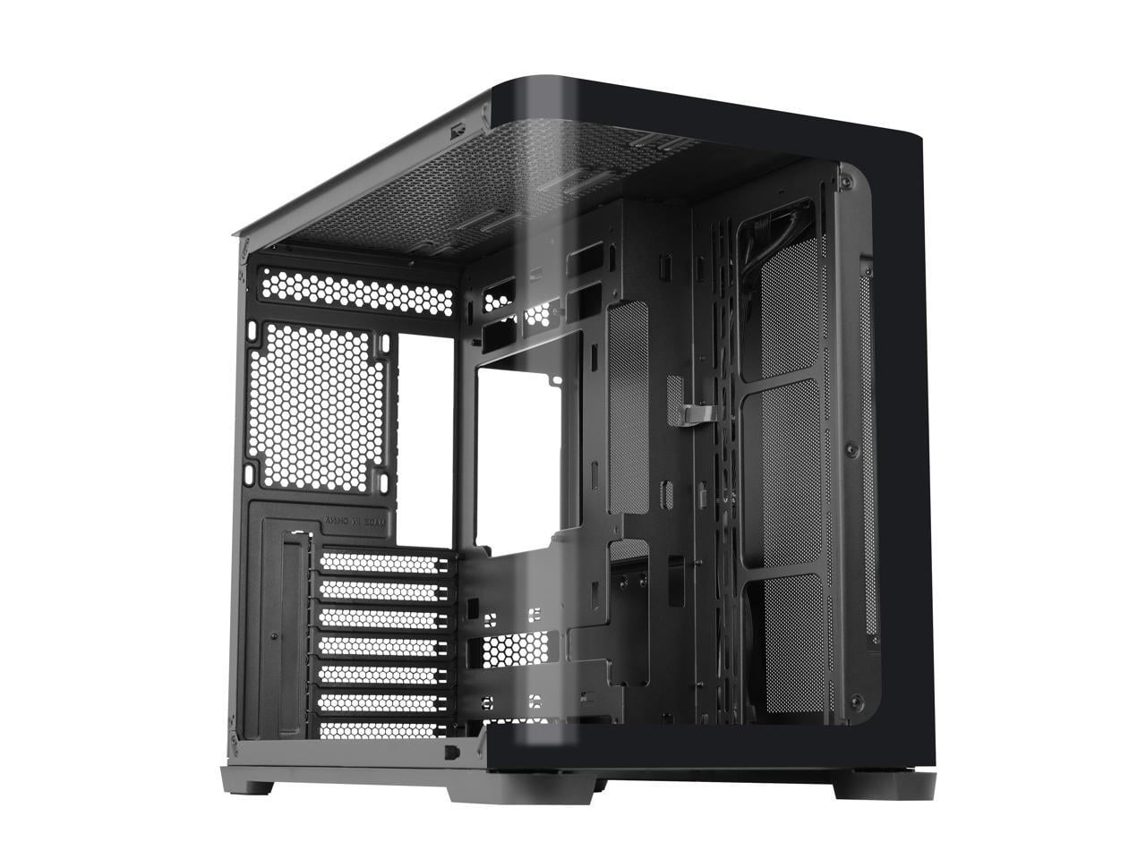 SAMA Mid-Tower PC Case, Curved Tempered Glass, USB Type-C, ATX/MATX/ITX ...