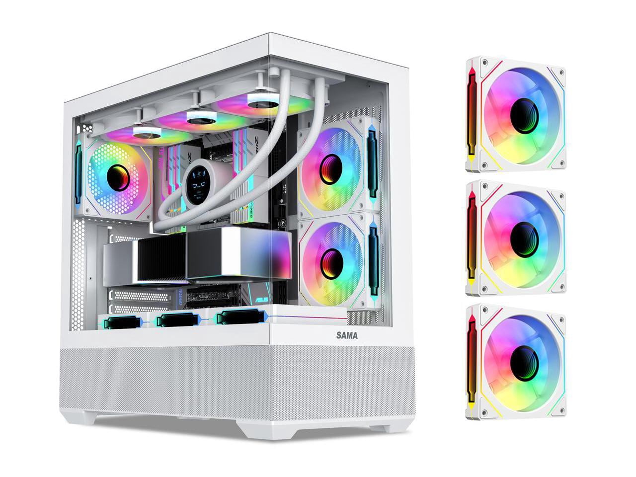 SAMA SV02 Dual USB3.0 and Type C Tempered Glass ATX Mid Tower Gaming PC ...