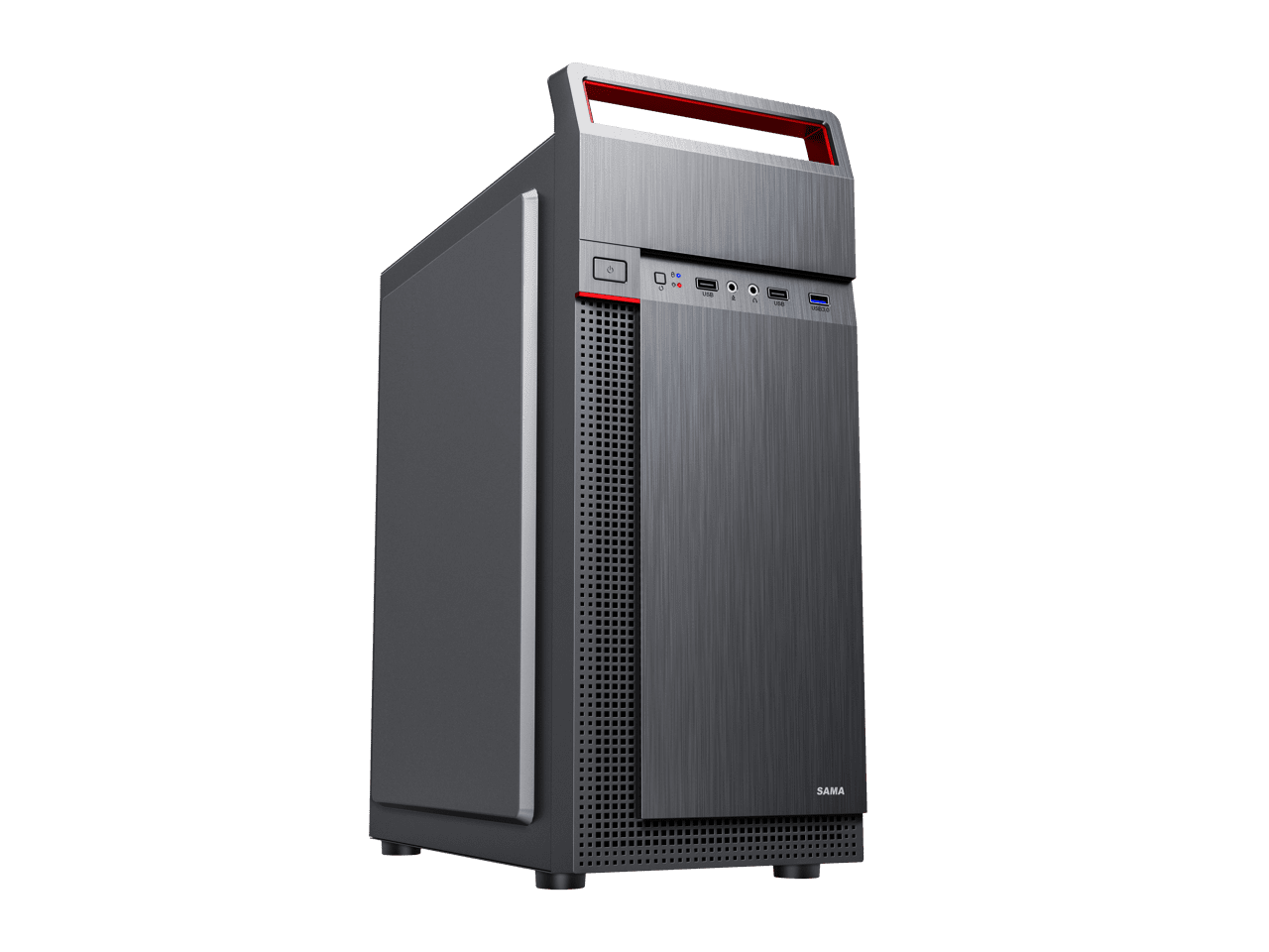 SAMA S88-BK ATX Mid Tower USB3.0 Case with 3 x 120mm Pre-Installed Fans ...