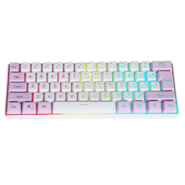 SAMA Wired Gaming Keyboard with RGB Backlight, White/Purple - Walmart.com