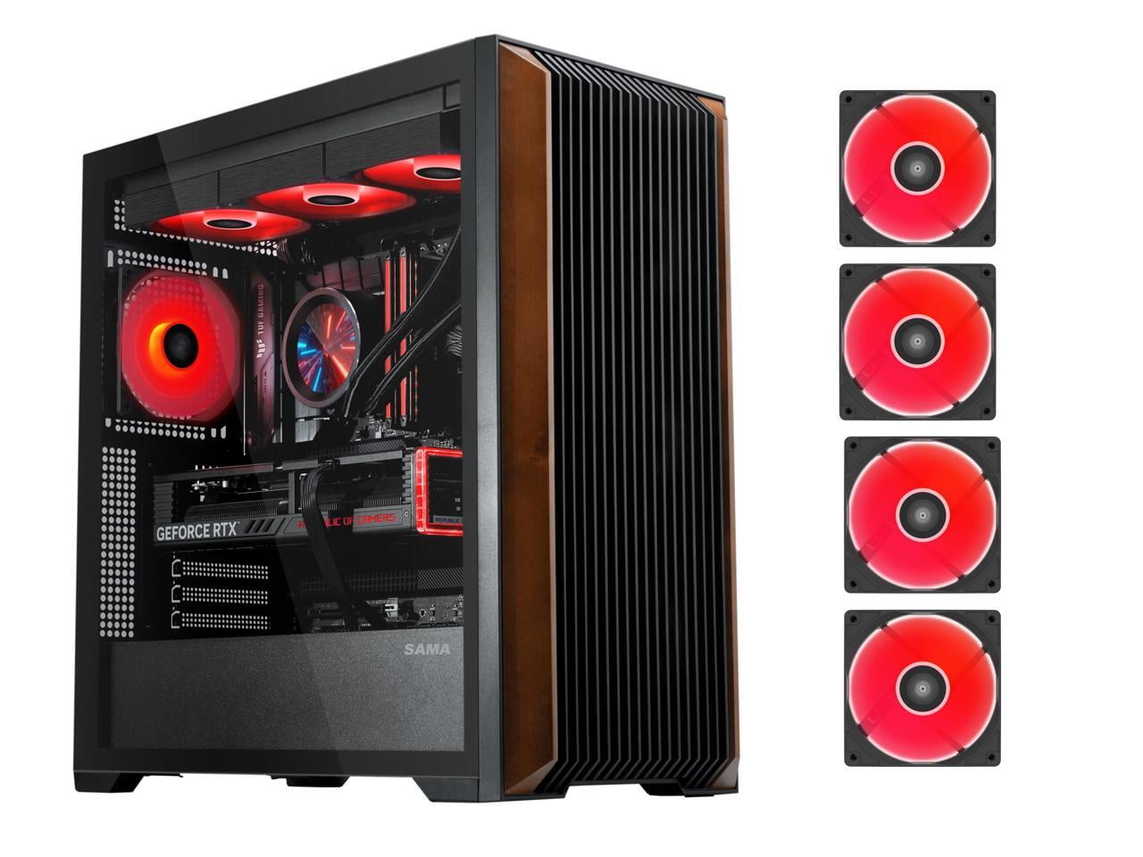SAMA Z60 Black Genuine Walnut Wood PC Case, ATX Mid Tower, Pre ...