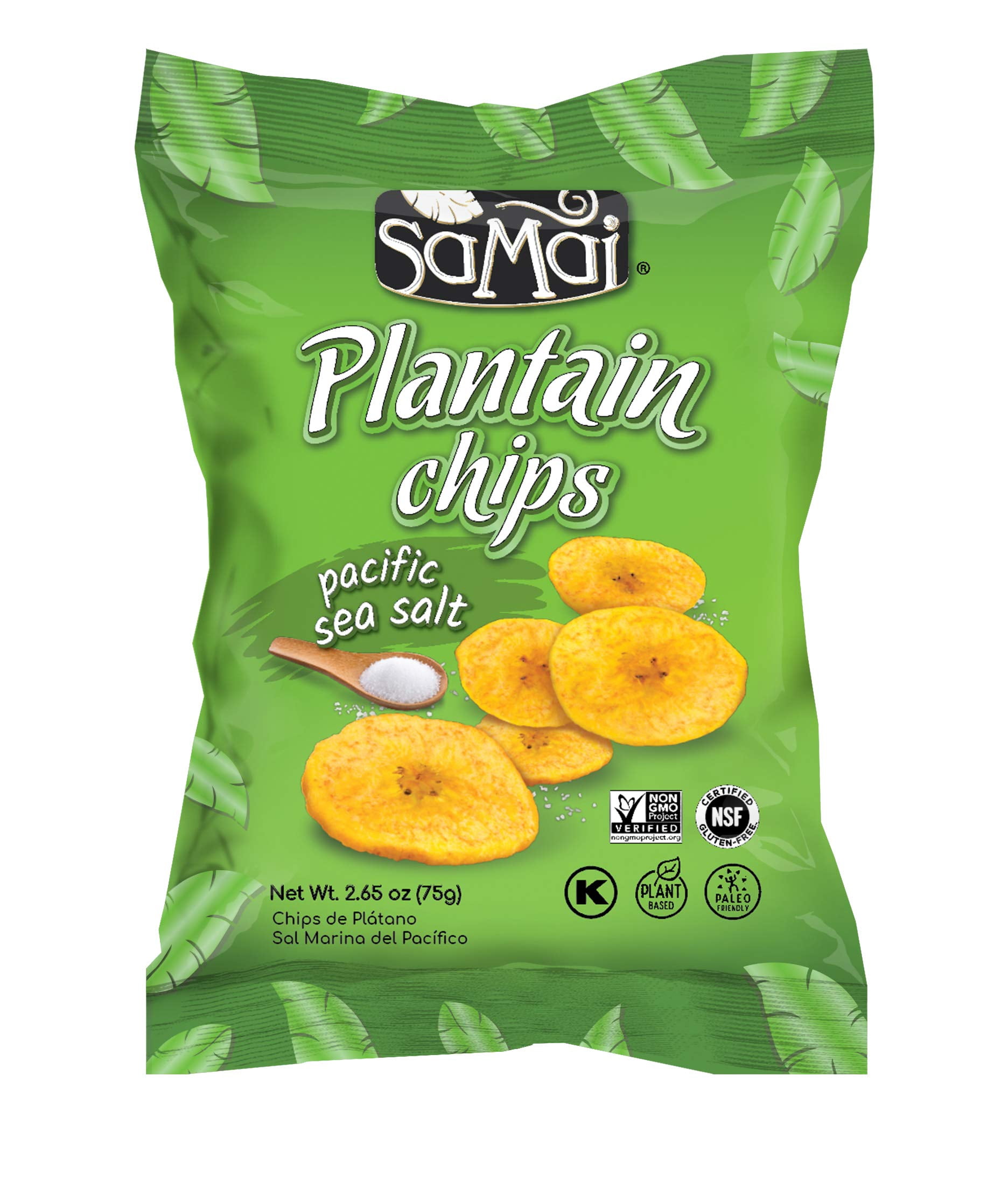 SAMAI Pacific Sea Salt SBF3 Plantain Chips 2.65oz (Pack of 15) - Gluten ...