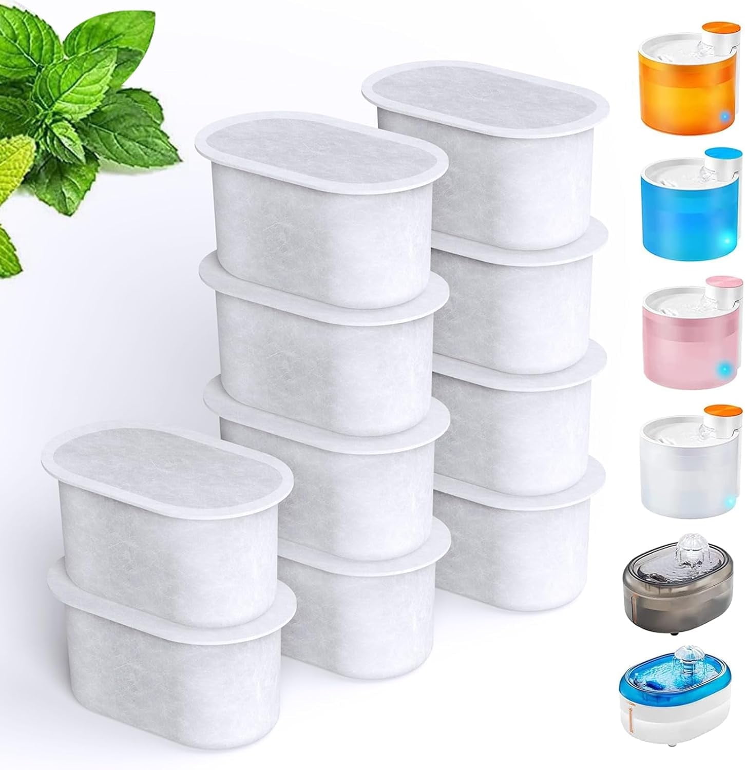 SAMANIJA 10-Pack Cat Water Filters Replacement, Compatiable with WOPET ...
