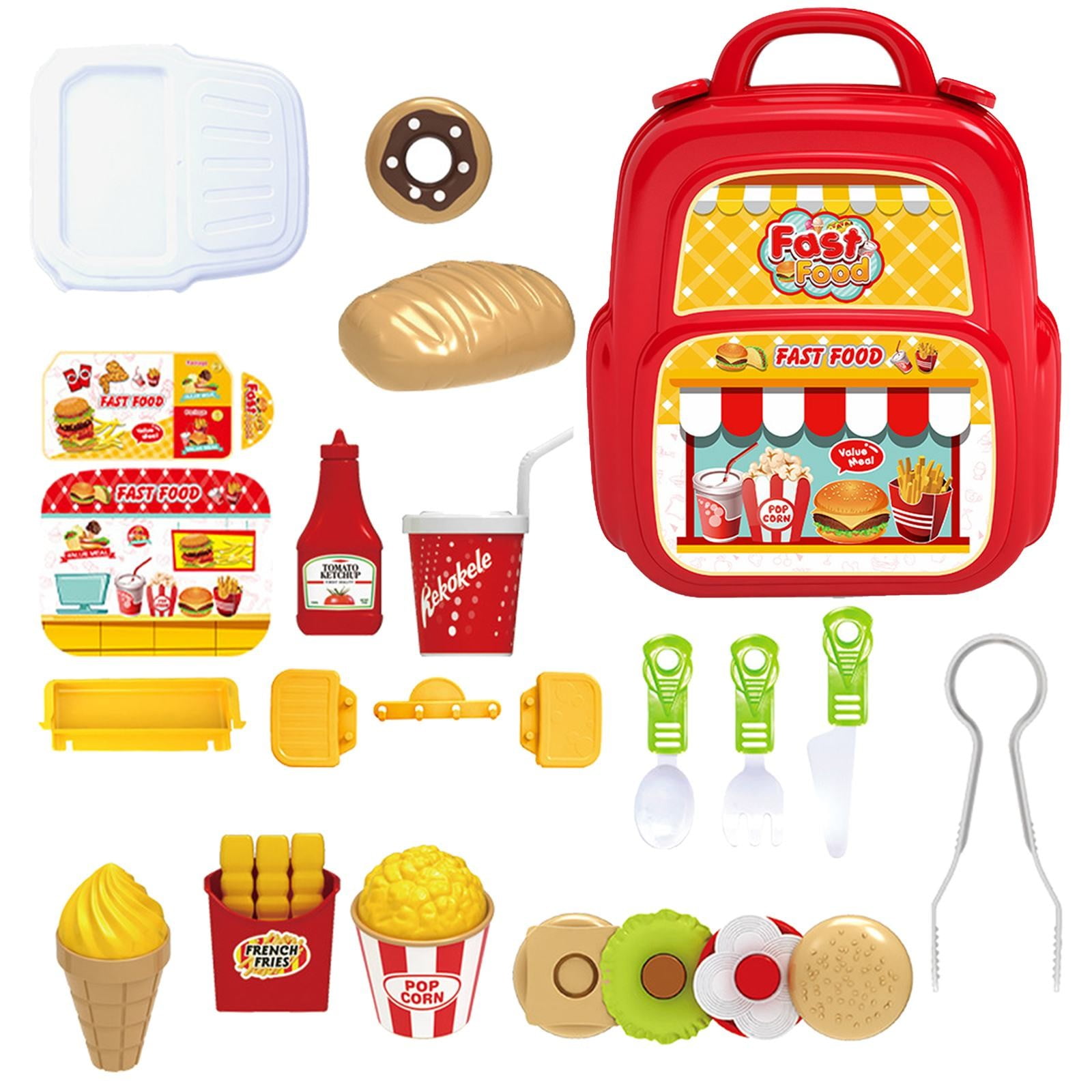 SAMCIYU 22Pcs Kitchen Playset for Kids with Backpack, Family Tool Box ...