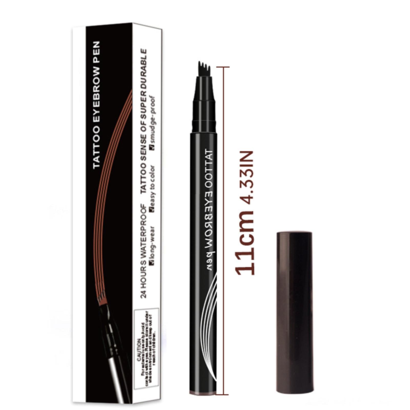 SAMCIYU 3d Microblading Eyebrow Pen 4 Fork Tip Pencil Black Eyebrow ...