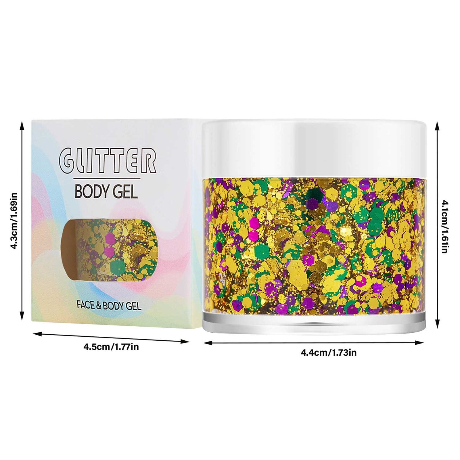 SAMCIYU Glitter Gel For Body Face Hair And Lip Color Changing Glitter ...