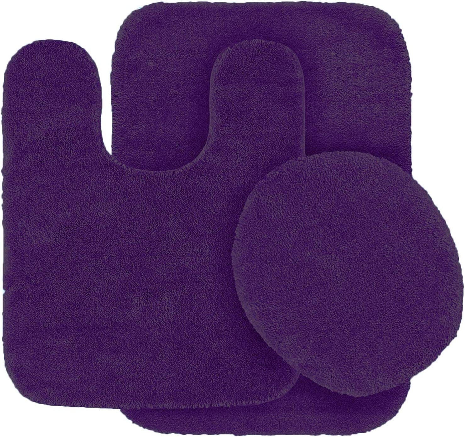 Bathroom Collection 3 Pieces Includes, 1 Contour Mat, 1 Lid Toilet Cover, 1 Bath Mat Anti-Slip ...