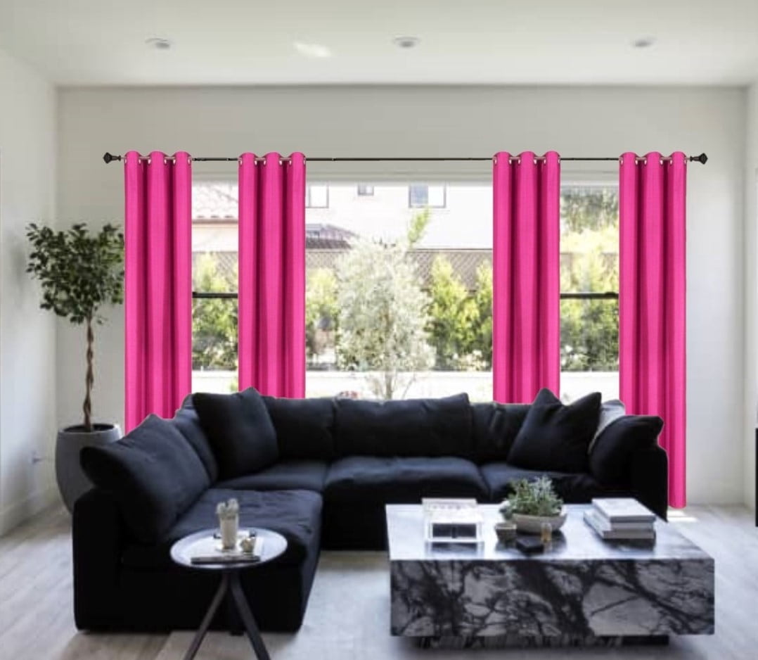 SAMIMPORT-2011 Hot Pink Blackout Kitchen Curtains, 37 x 84 In (2 Panels ...