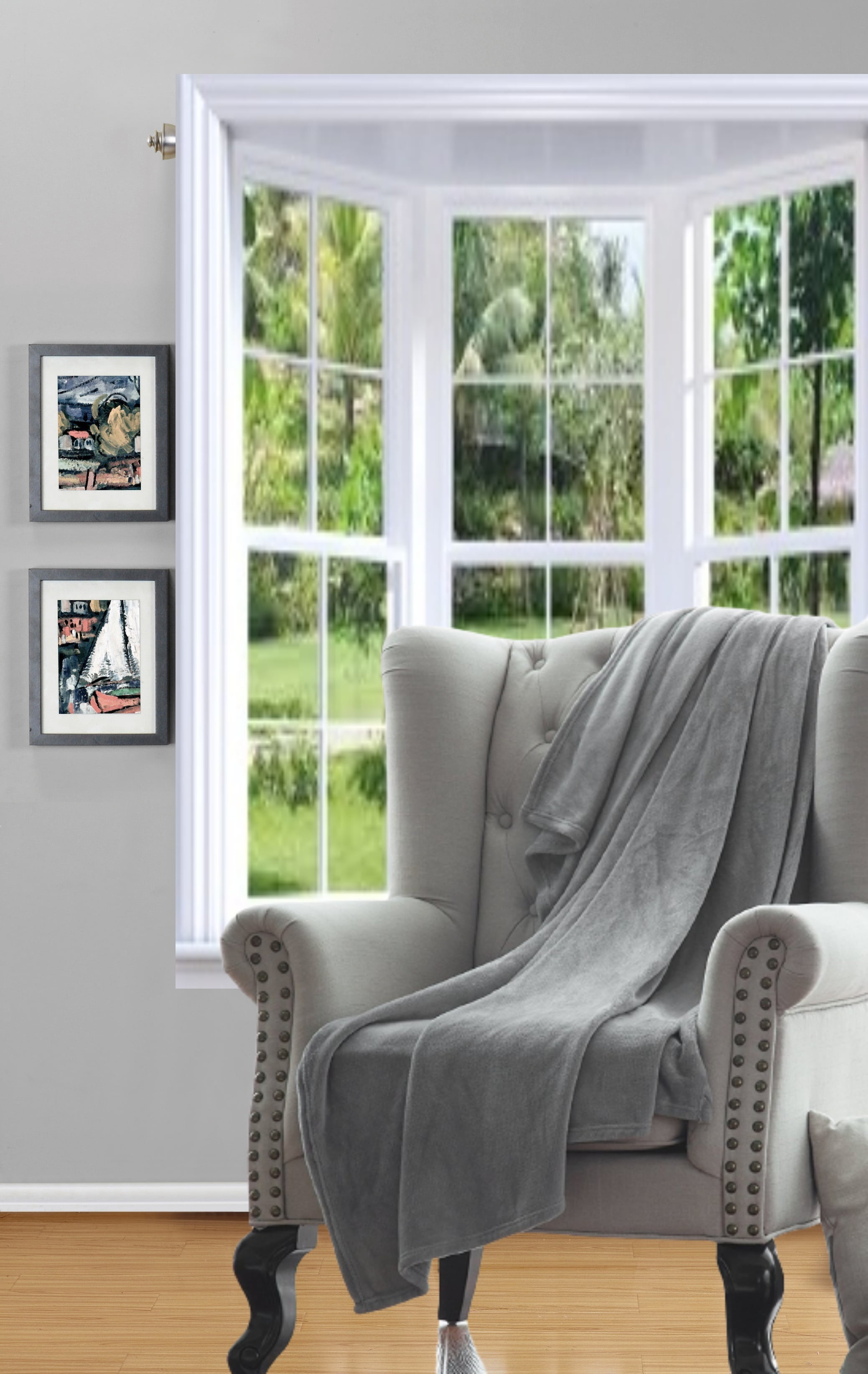 SAMIMPORT Gray Solid Microlight Plush Fleece Throw, 50" x 60" - Walmart.com