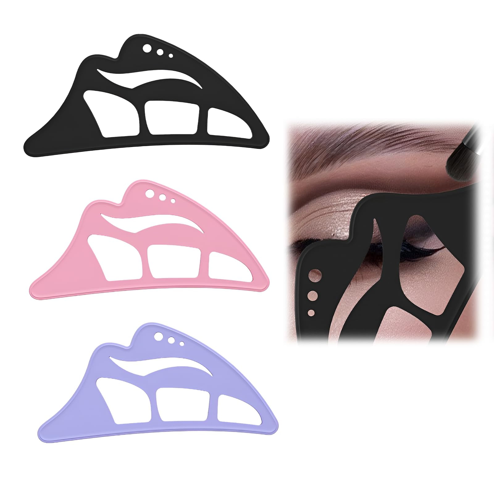 SAMIQU 3PCS Silicone Eyeshadow TMA2 Stencils, Eye Makeup Aid and ...