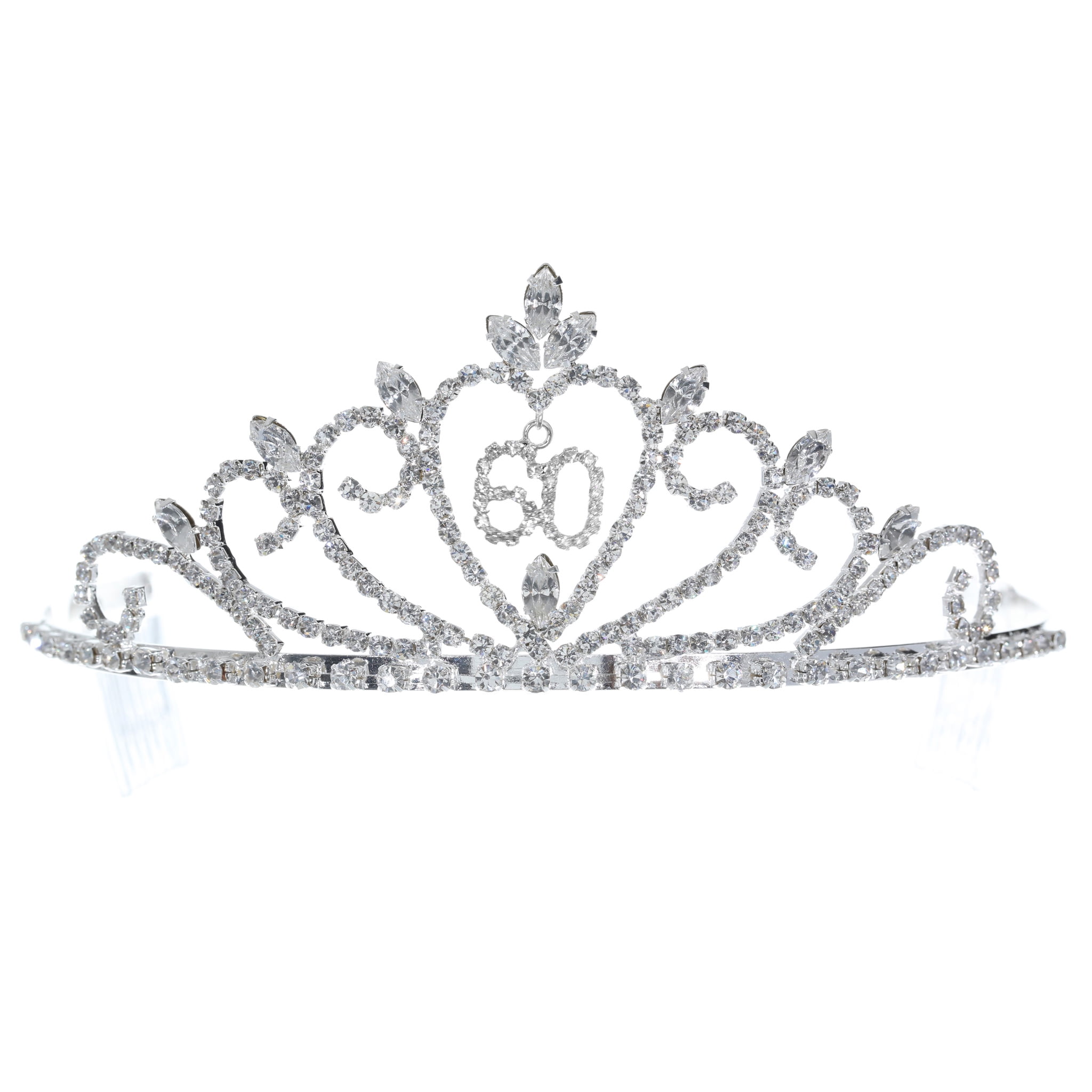 SAMKY 60th Milestone Birthday Celebration Tiara – Crystal and Silver ...