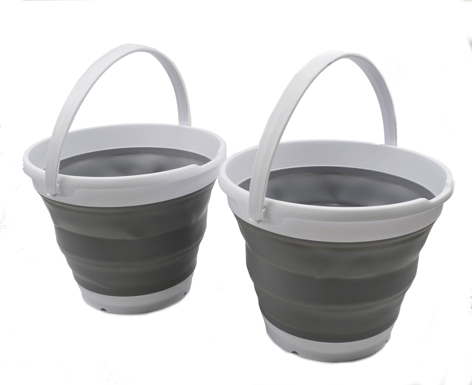 SAMMART 10L (2.6 Gallon) Collapsible Plastic Bucket - Foldable Round ...