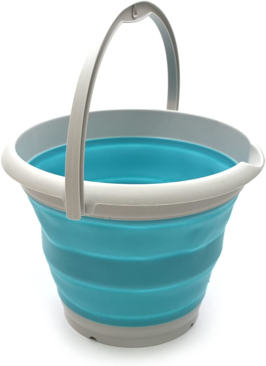 SAMMART 10L (2.6 Gallon) Collapsible Plastic Bucket - Foldable Round ...