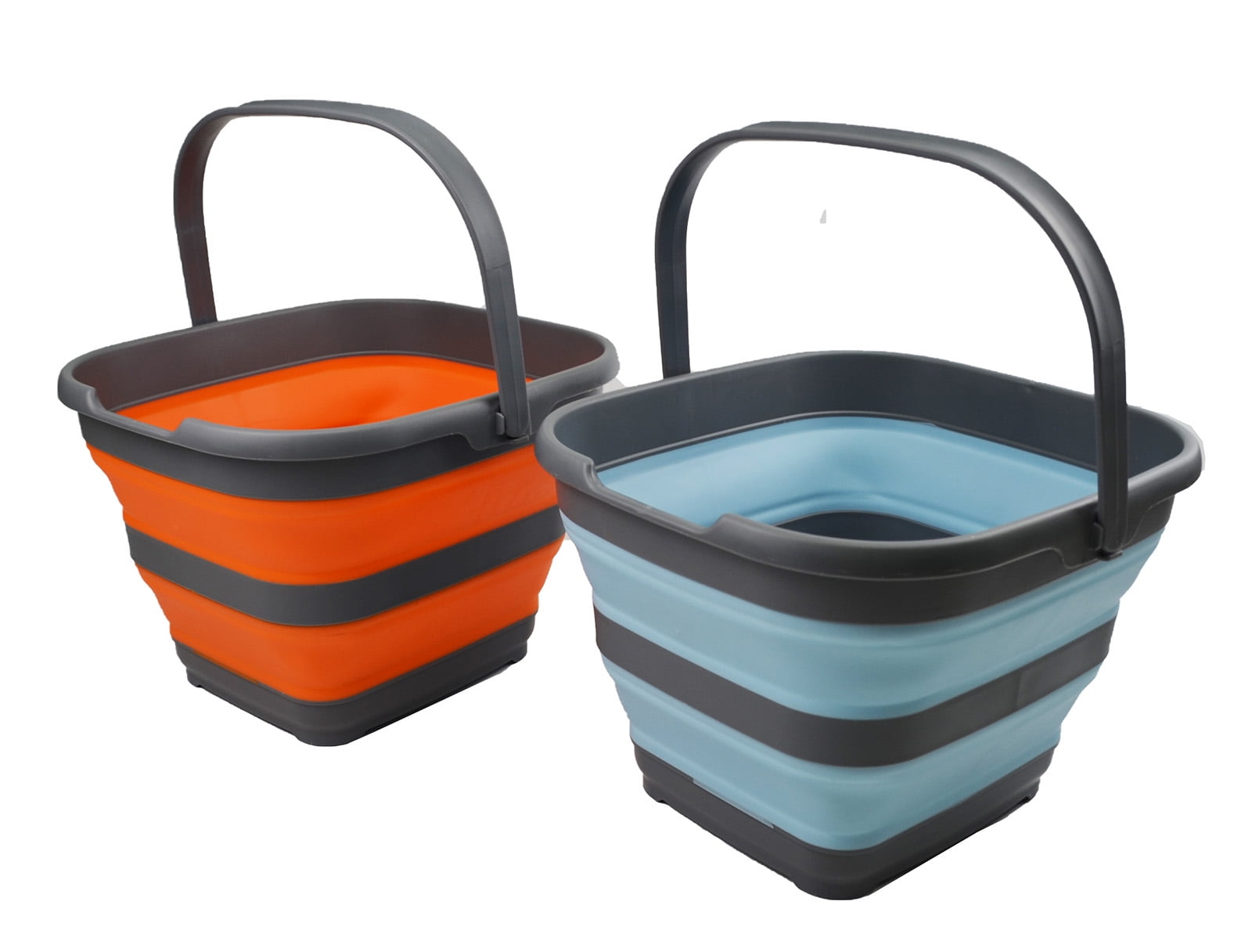 SAMMART 10L (2.6 Gallon) Set of 2 Collapsible Rectangular Handy Basket ...