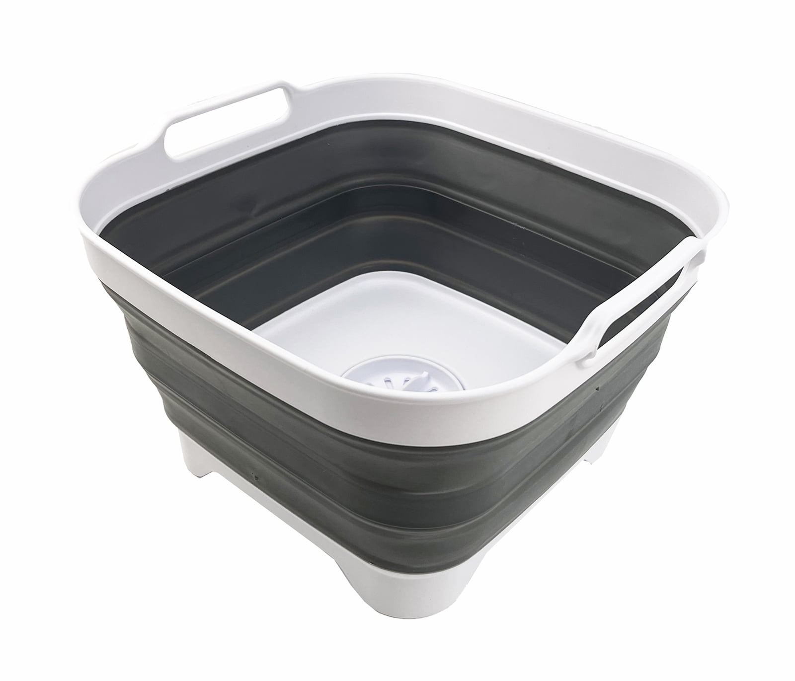 SAMMART 10L (2.6 gallons) Collapsible Plastic Dishpan with Draining ...