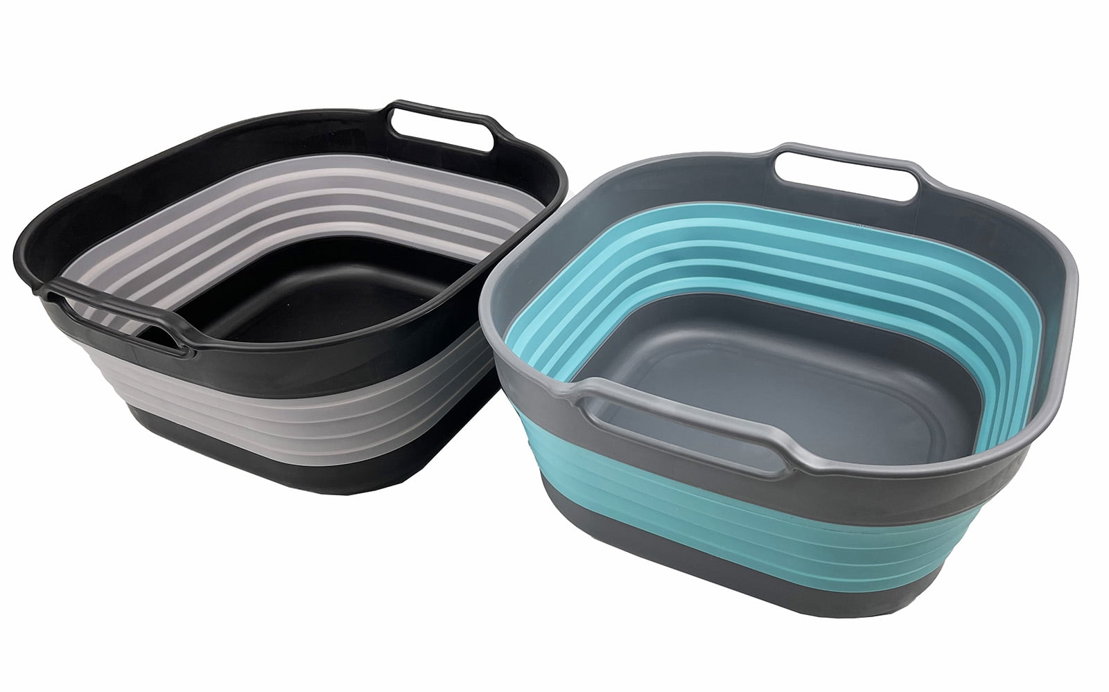 SAMMART 10L (2.64) Set of 2 Collapsible Dishpan - Foldable Washing ...