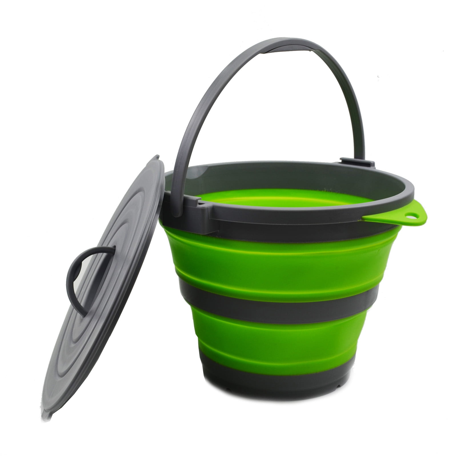 SAMMART 10L (2.64Gallon) Collapsible Fishing Bucket with Locking Lid ...