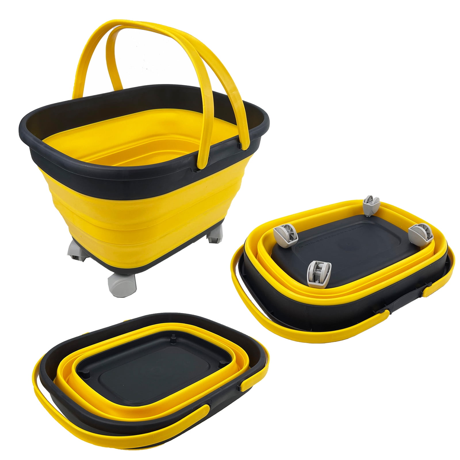 SAMMART 17L (4.5 Gallon) Collapsible Basket with Handle-Portable ...