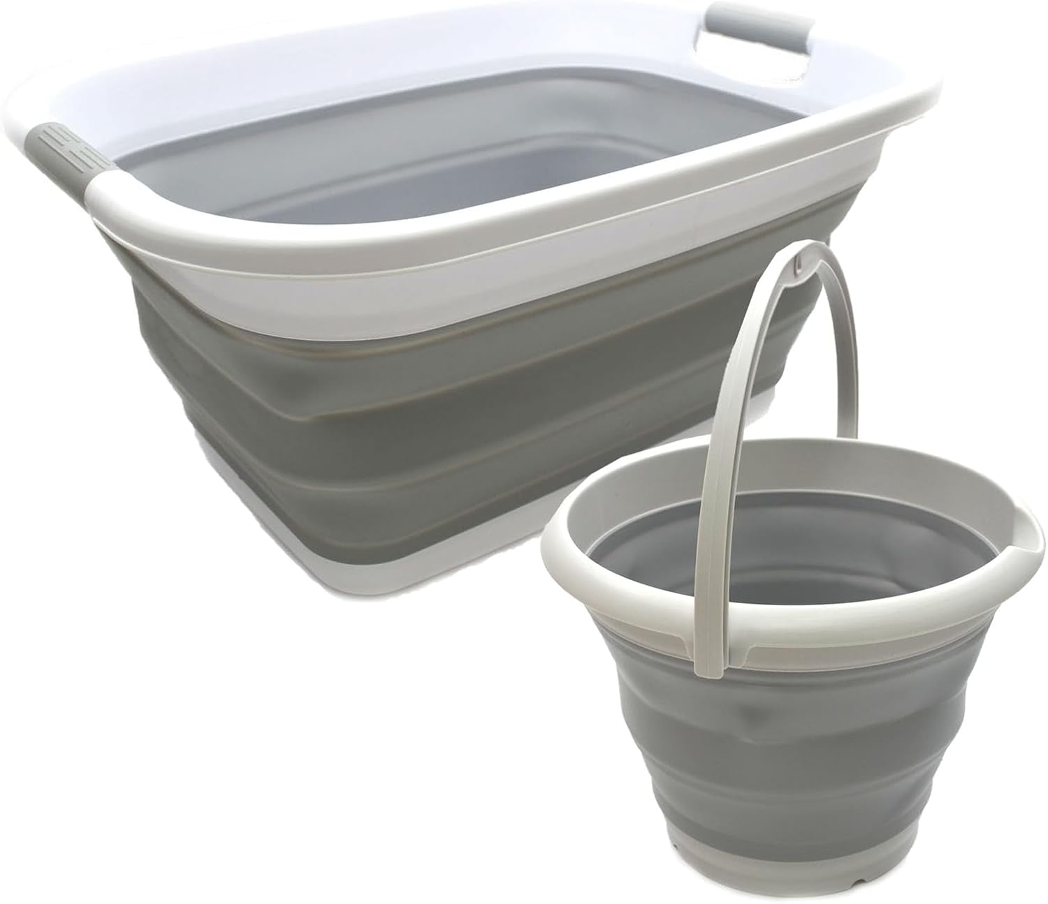 SAMMART 2 pcs Set : 31L (8.1 Gallon) Collapsible Plasic Laundry Basket ...