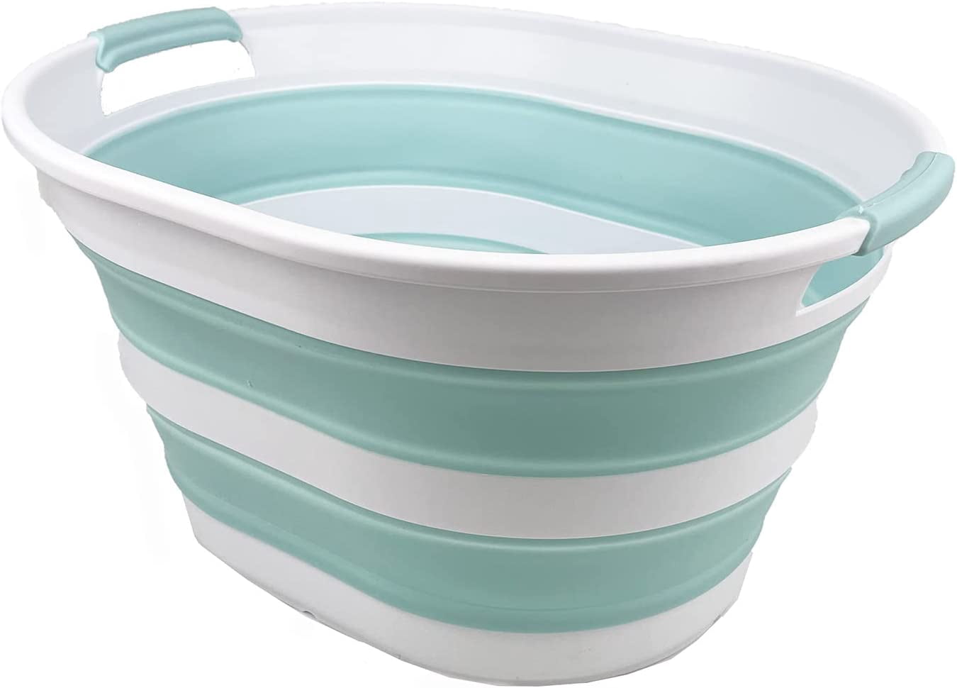 SAMMART 23L (6 Gallons) Collapsible Plastic Laundry Basket - Oval Tub ...
