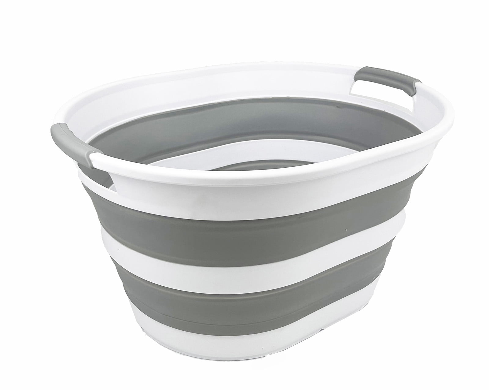 SAMMART 23L (6 Gallons) Collapsible Plastic Laundry Basket - Oval Tub ...