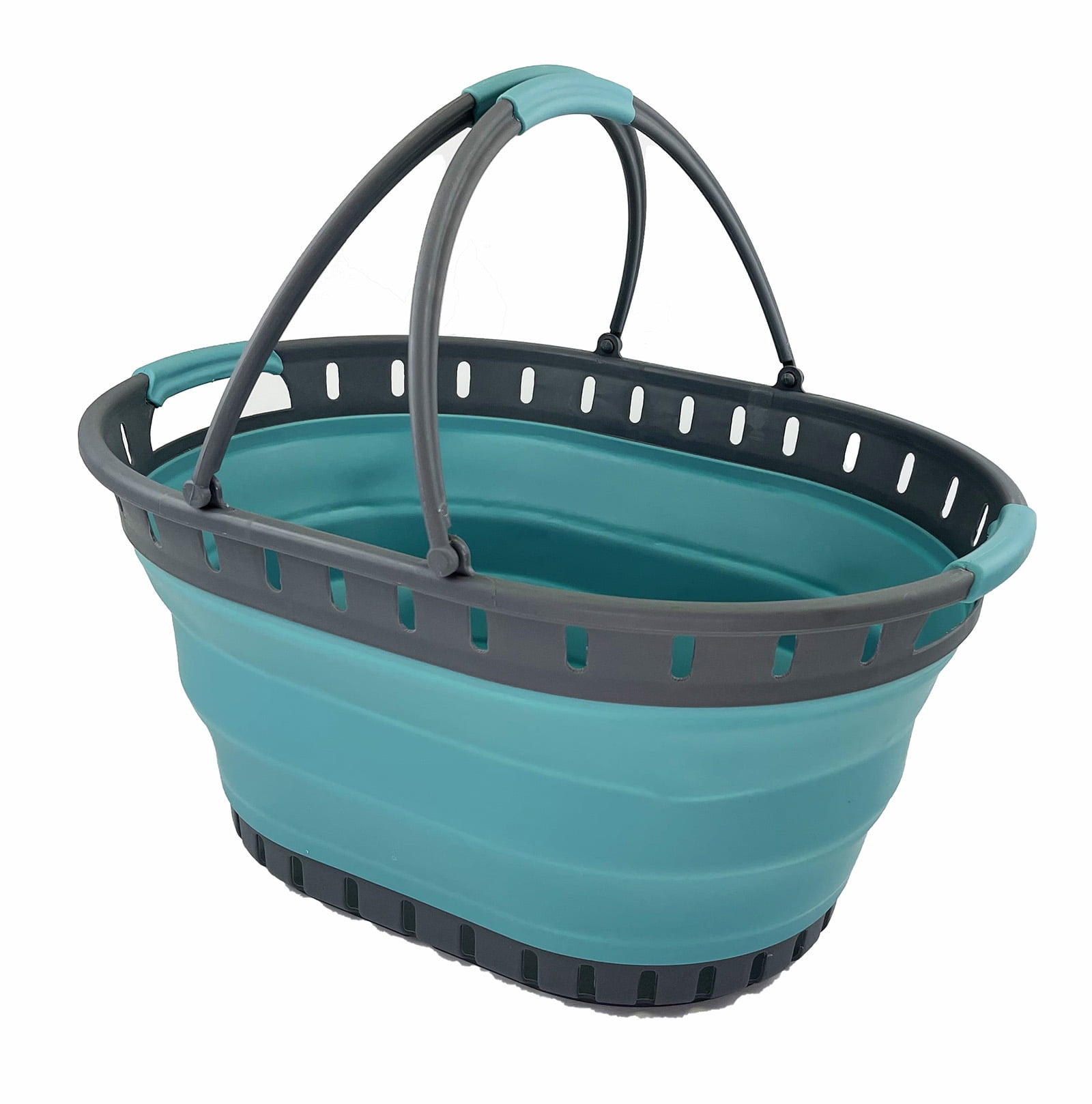 SAMMART 25L (6.6 Gallon) Collapsible Plastic Laundry Basket - Foldable ...