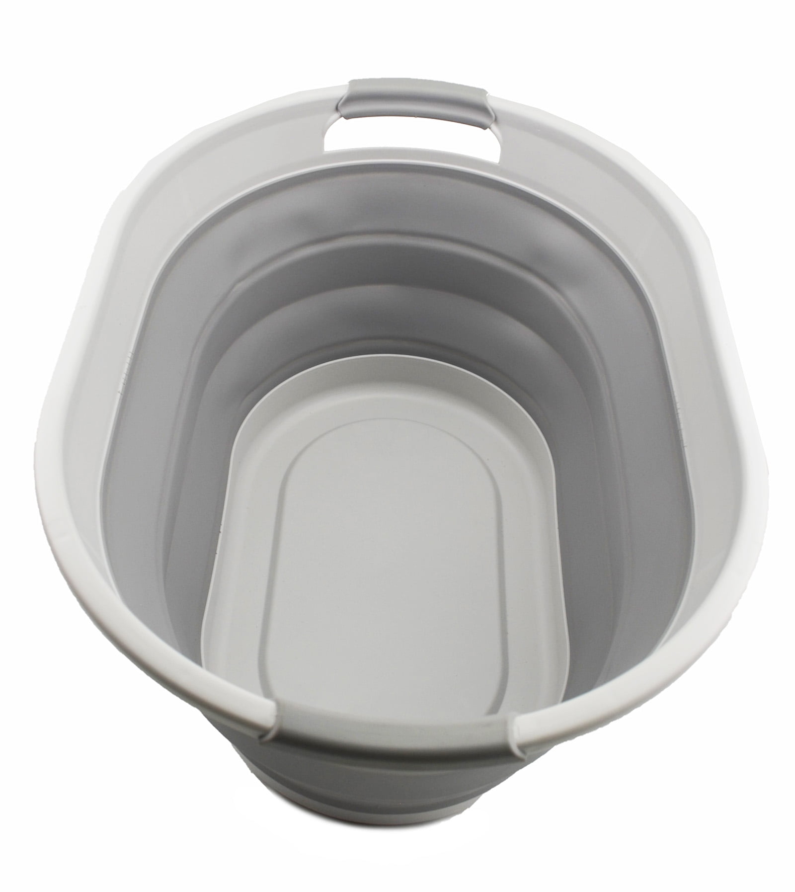 SAMMART 28L (7.4 gallon) Oval Collapsible Plastic Laundry Basket ...
