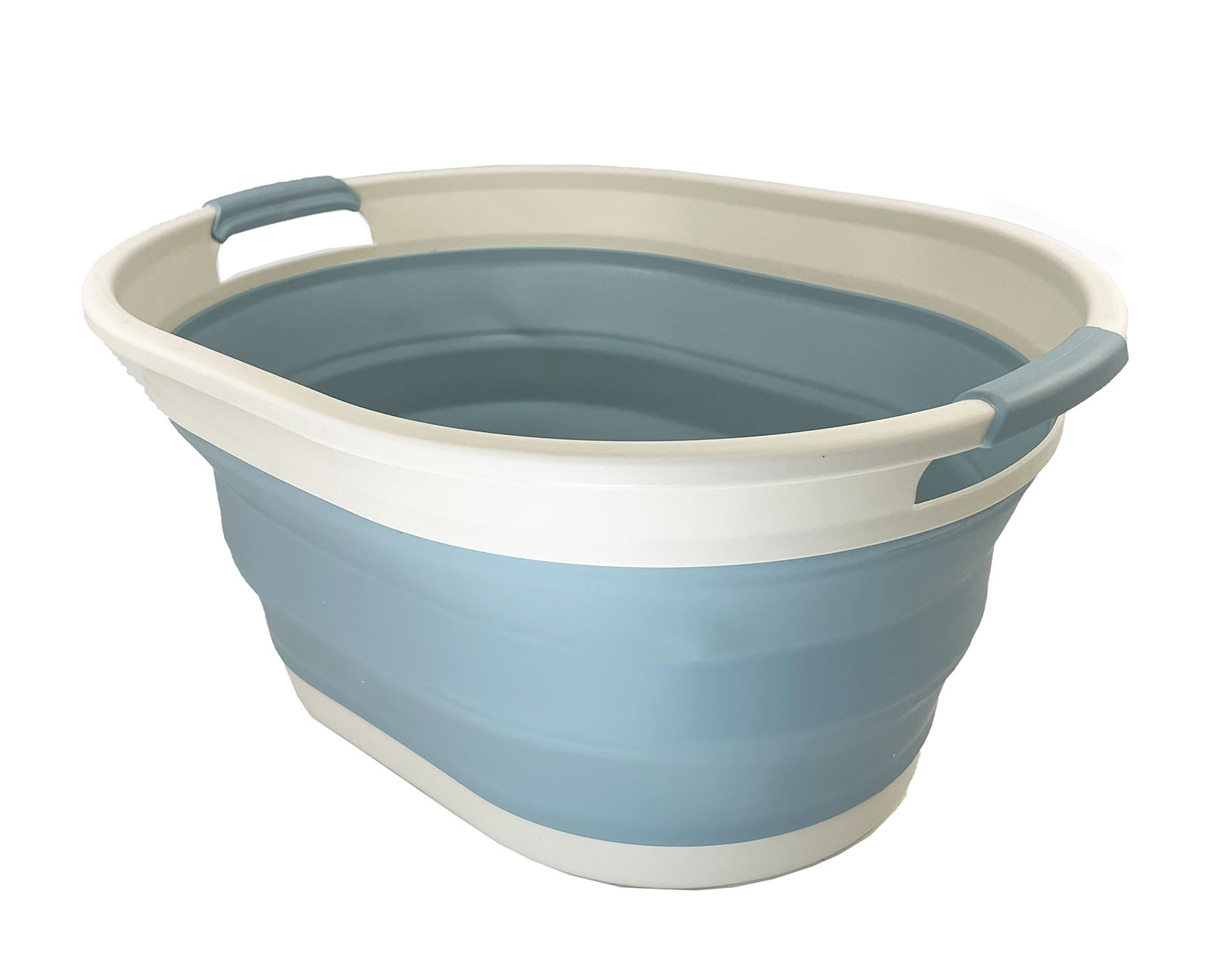 SAMMART 28L (7.4Gallons) Collapsible Plastic Laundry Basket - Oval Tub ...