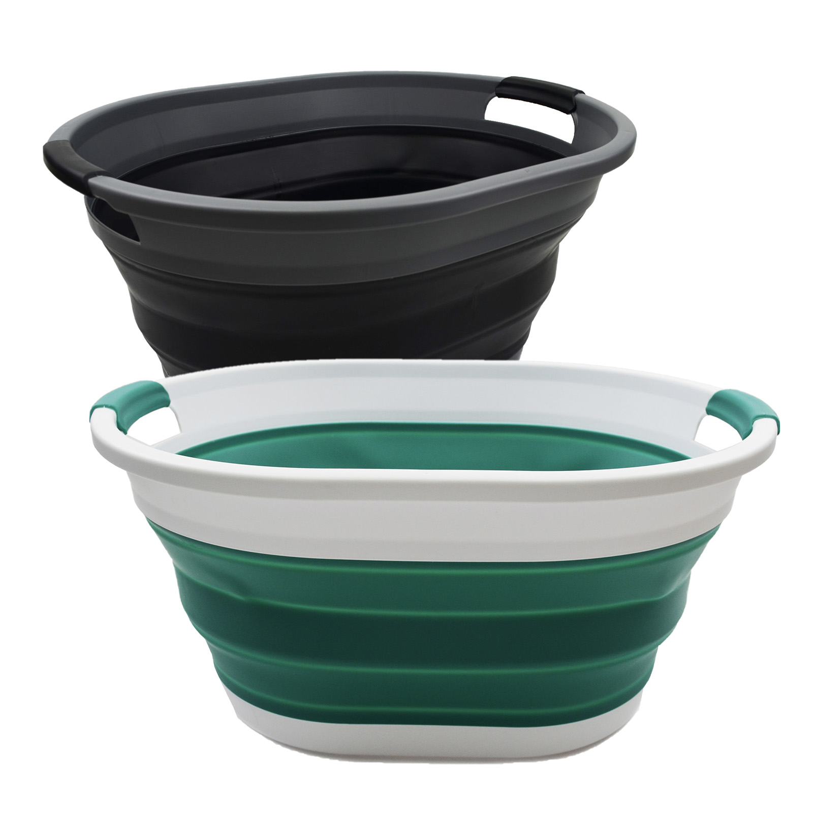 SAMMART 32L (8.4 gallon) Collapsible Plastic Laundry Basket - Foldable ...