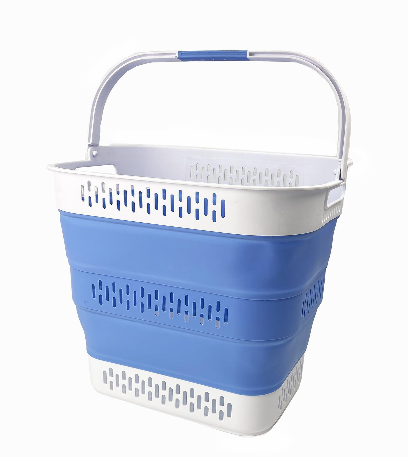 SAMMART 40L (10.5 Gallon) Collapsible Plastic Laundry Basket with Handles - Foldable Pop Up ...