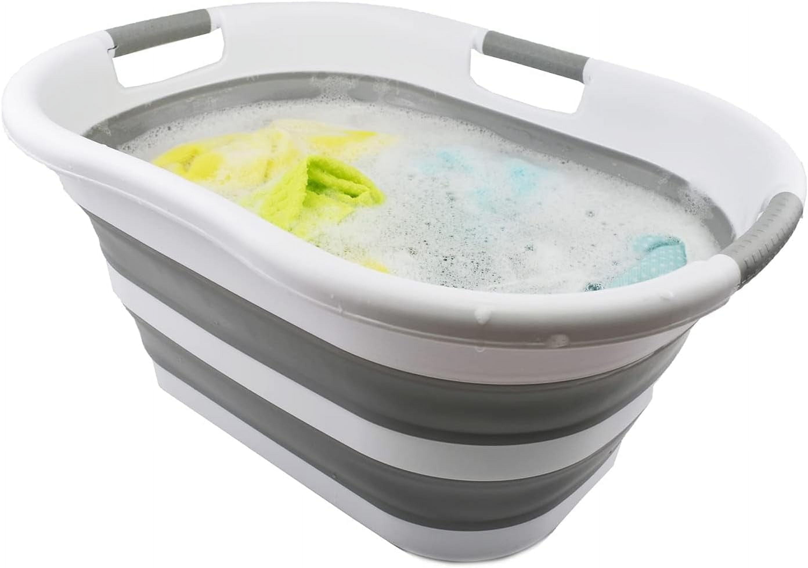 SAMMART 40L (10.5 gallons) Collapsible Plastic Laundry Washing Tub ...