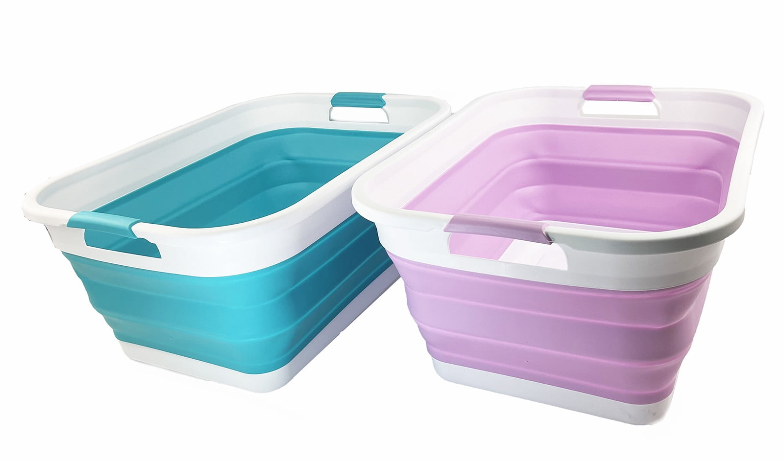 SAMMART 41L (10.8 Gallon) Set of 2 Collapsible Plastic Laundry Basket ...