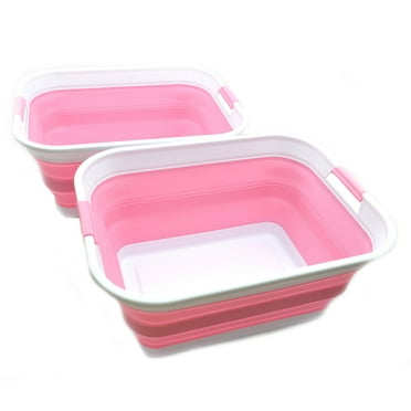 SAMMART Collapsible Plastic Laundry Basket - Foldable Pop Up Storage ...